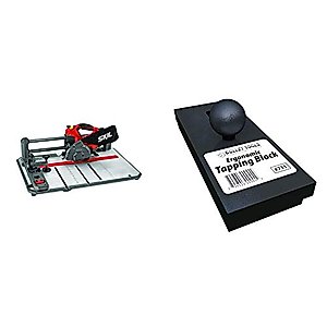 SKIL 3601-02 Flooring Saw with 36T Contractor Blade & Bullet Tools 711 Ergonomic Tapping Block, 3 x 7 x 3 inches, Black