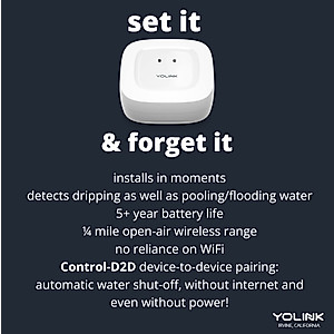 YoLink Smart Home Starter Kit: Water Sensor 4-Pack & Hub Kit - Sensor Compatible with Alexa and IFTTT, 1/4 Mile Range, Instant Remote App, Text(Limited) and Email Alert