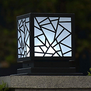 KAIKEA Black European Outdoor Post Light Pier Mount Fixture 7.8" E27 for IP65 Exterior House Porch Patio Deck Garage Yard Garden Driveway Home Lawn Walkway Chinese Floor Lamp Pillar Lantern