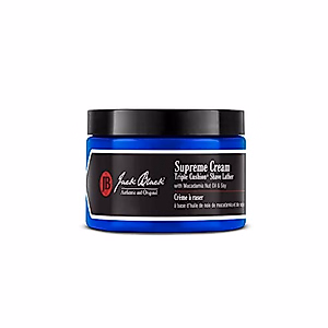 Jack Black - Supreme Cream Triple Cushion Shave Lather - PureScience Formula, Macadamia Nut Oil and Soy, Luxurious Shaving Cream, Hydrates Skin, Reduced Razor Burn- 9.5 oz.
