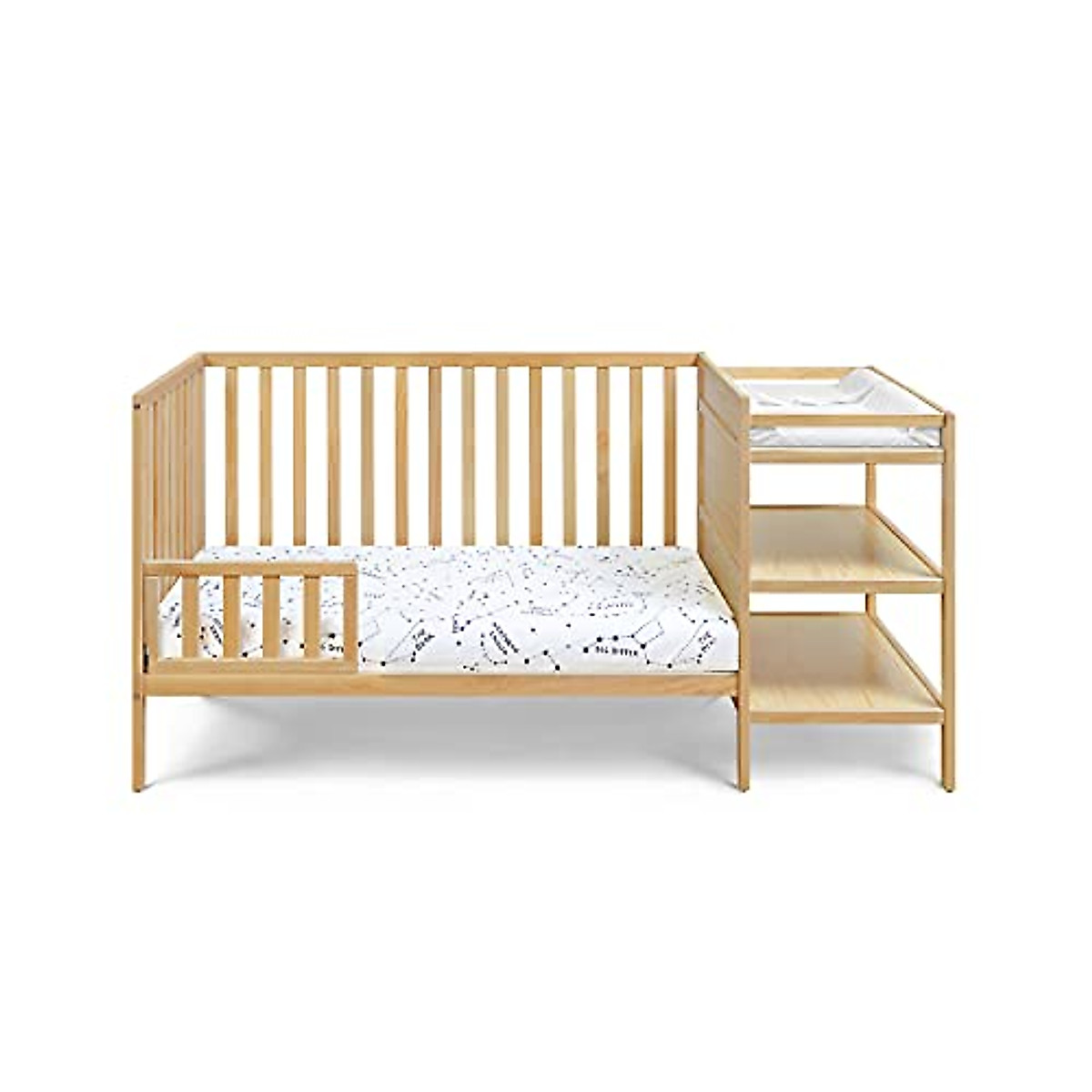 Suite Bebe Palmer Island 3-in-1 Convertible Crib and Changer Combo in Natural