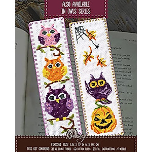 Povitrulya Counted Cross Stitch Kit - DIY Kits for Adults or Kids - Funny Embroidery Bookmark - Easy to Use - Craft Collection - Owls