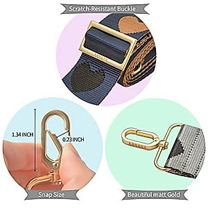 Bomano Brass Gold Hardware Embroidered Purse Crossbody Handbag Long Adjustable Wide Replacement Guitar Shoulder Straps