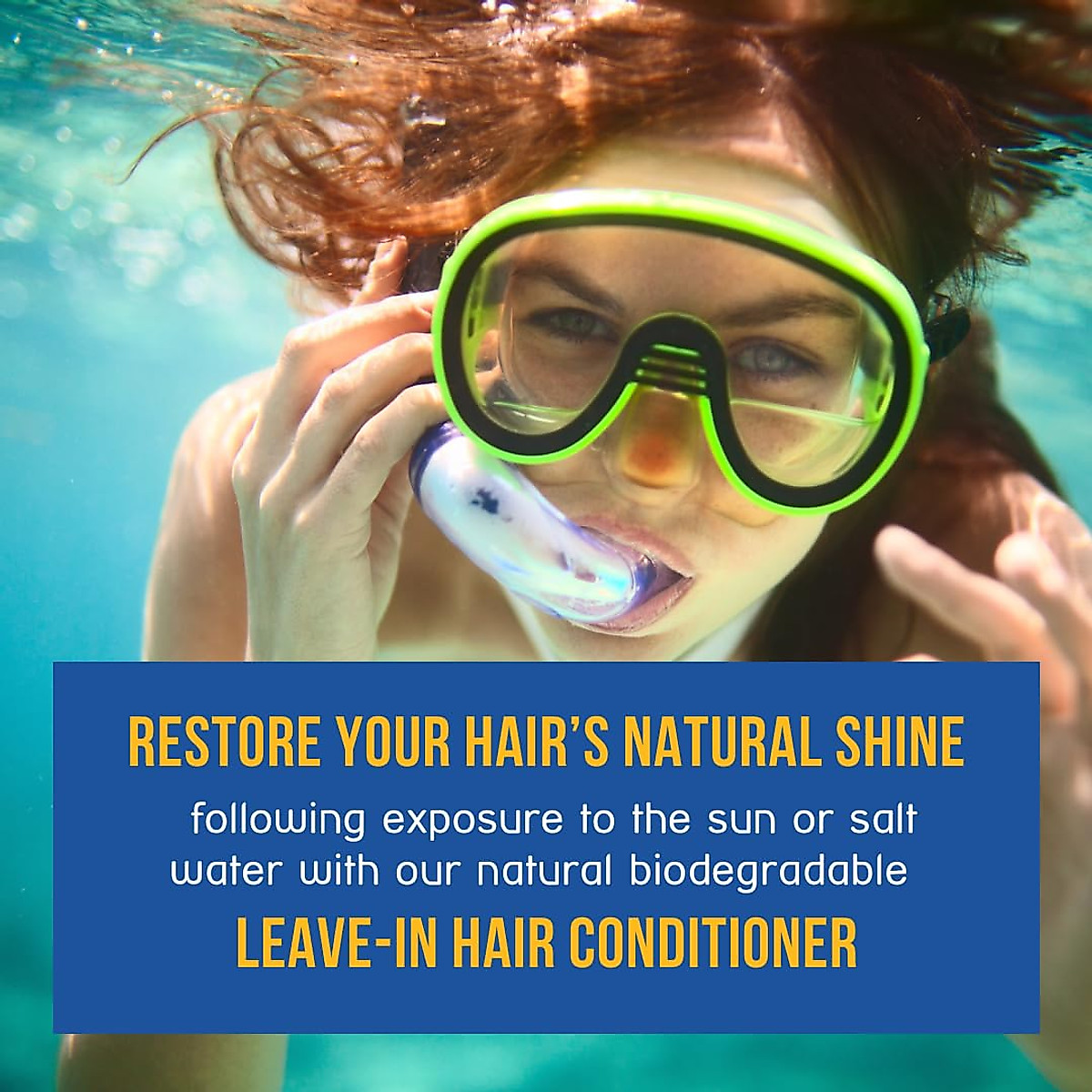 Leave-In Hair Conditioner Detangles & Replenish Hair Moisture Natural Reef Safe Formula - Sulfate and Paraben Free with UV Protection by Stream2Sea