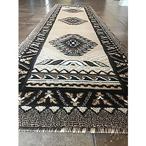 Southwest Native American Runner Rug Berber Design #D143 (2ftx7ft.1in.)