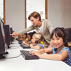 CN-Outlet School Headphones with Microphone 50 Pack in Bulk Wholesale Disposable Stereo Headsets for Classroom Students Kids and Adult (MIC, 50 Black)