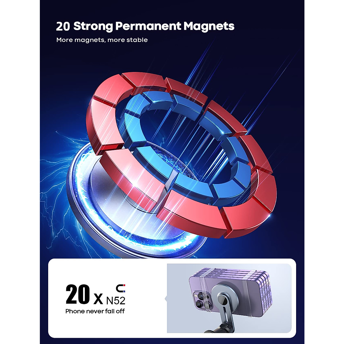 Lamicall Car Phone Mount & Foldable Phone Stand White -Bundle