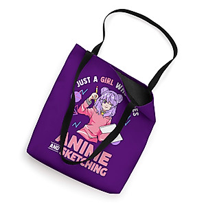 Just A Girl Who Loves Anime and Sketching Drawing Art Tote Bag