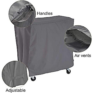 Hysbame Grey Cooler Cover Universal Waterproof Durable Rolling Cooler Patio ，Fits Most 80 Quart Rolling Cooler Cart Cover, Outdoor Beverage Cart, Patio Ice Chest Protective Covers
