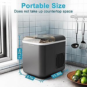 Oritouchpop Ice Makers Countertop APP Control Smart Ice Machine Portable Ice Maker with Self-Cleaning Function 6 Minutes 9 Bullet Ice WiFi Remote Control for Home Camping