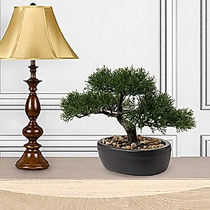 Artificial Bonsai Tree Juniper Faux Plants Indoor Small Fake Plants Decor with Ceramic Pots for Home Table Office Desk Bathroom Shelf Bedroom Living Room Farmhouse Decorations