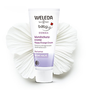 Weleda Baby White Mallow Diaper Care Cream, 1.7 Fluid Ounce, Fragrance Free Plant Rich Protection with White Mallow, Pansy, Sesame and Coconut Oils