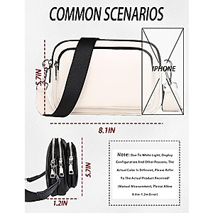 Noiosor Triple Zip Small Crossbody Bags Purses Women Wide Strap Genuine Leather Shoulder Handbag Multi Pockets Snapshot Phone Purse Beige