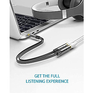 KINGTOP Headphone Splitter 3.5mm, Mic Audio Splitter, Headset Splitter Cable for Gaming Headset with Separate Audio Microphone Jacks (Not for 2 Headphones)