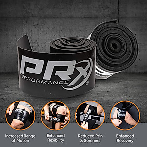 PRx Performance Muscle Compression Floss Band - Recovery & Mobility Enhancement, Gym Ready Compression Band, Improved Circulation, Reduced Soreness, Enhanced Stretching, Knee Tack & Floss Strap - 1mm