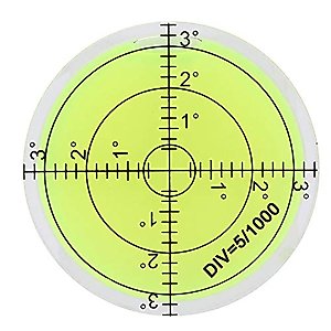 Level Bubble, 60mm Diameter High Precision Bullseye Bubble Spirit Level Horizontal Bubble Cardan Level with Scale for Tripod, Phonograph, Turntable