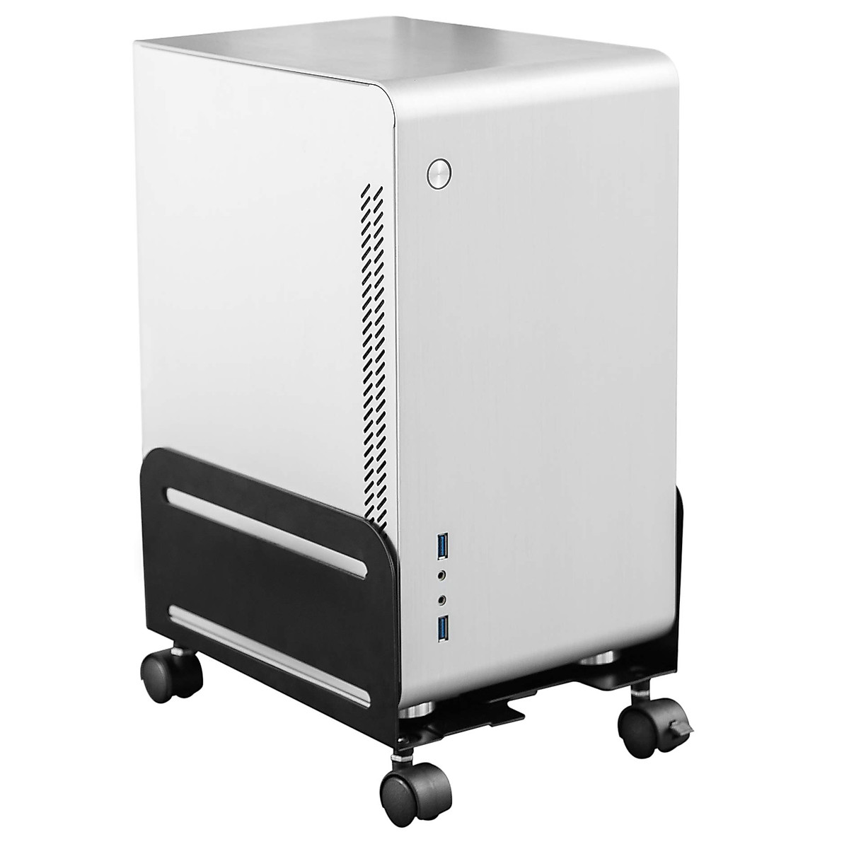 HumanCentric PC Stand – Computer Tower and CPU Stand Cart | Adjustable and Mobile PC Holder with Wheels