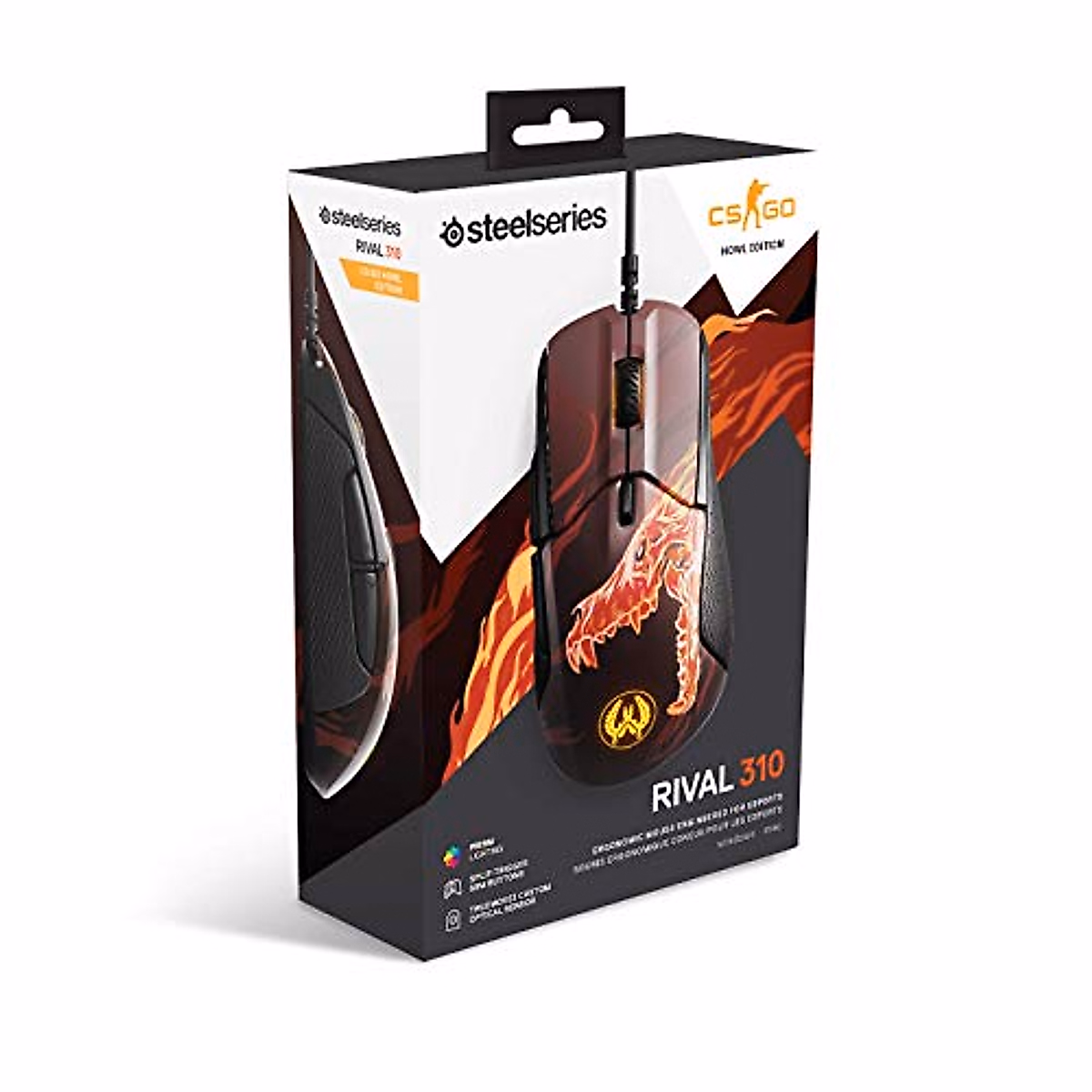 SteelSeries Rival 310 CS:GO Howl Edition Gaming Mouse - 12,000 CPI TrueMove3 Optical Sensor - Split-Trigger Buttons - RGB Lighting