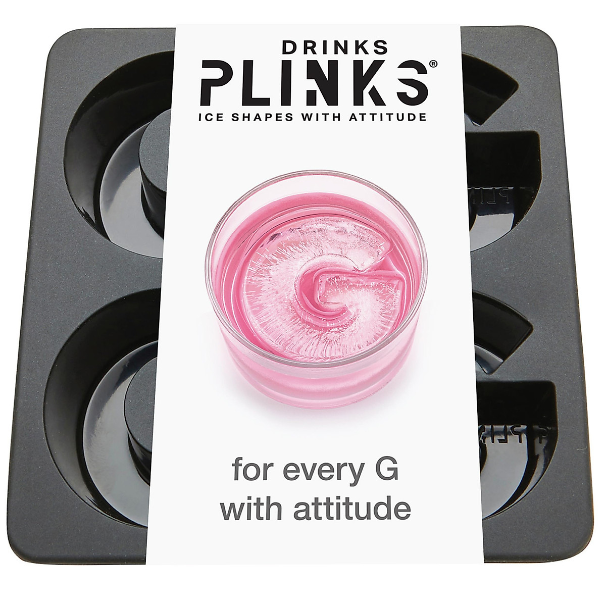 DRINKSPLINKS Silicone Ice Cube Mold Tray - Custom Letter G. Personalized Monogram Big Ice Cube Molds for Gin, Whiskey, Bourbon, Cocktails, Customized Gifts with Initials. Alphabet Mold for Every Name.