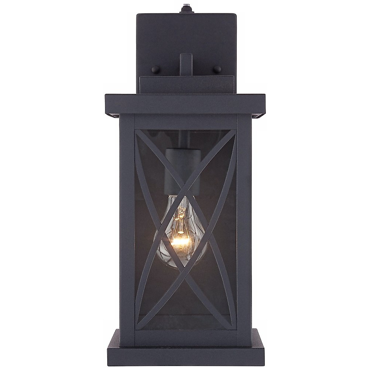 John Timberland Woodland Park Mission Outdoor Wall Light Fixture Black Metal15 Clear Glass Security Dusk to Dawn for Exterior House Porch Patio Outside Deck Garage Yard Front Door Garden Home