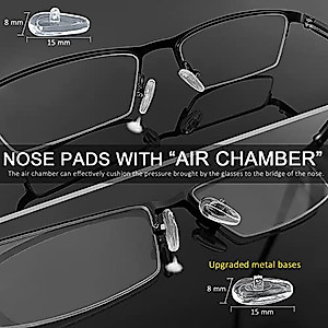 Eyeglass Nose Pads, GOTOBA 22 Pairs Screw-in Eyeglasses Nose Pads, Upgraded Glasses Nose Pad Replacement Kit with Eyeglass Screwdriver, Tweezers, Glasses Cloth, Small Screws.