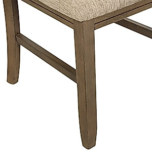 Roundhill Furniture Raven Wood Fabric Upholstered Dining Chair, Maple