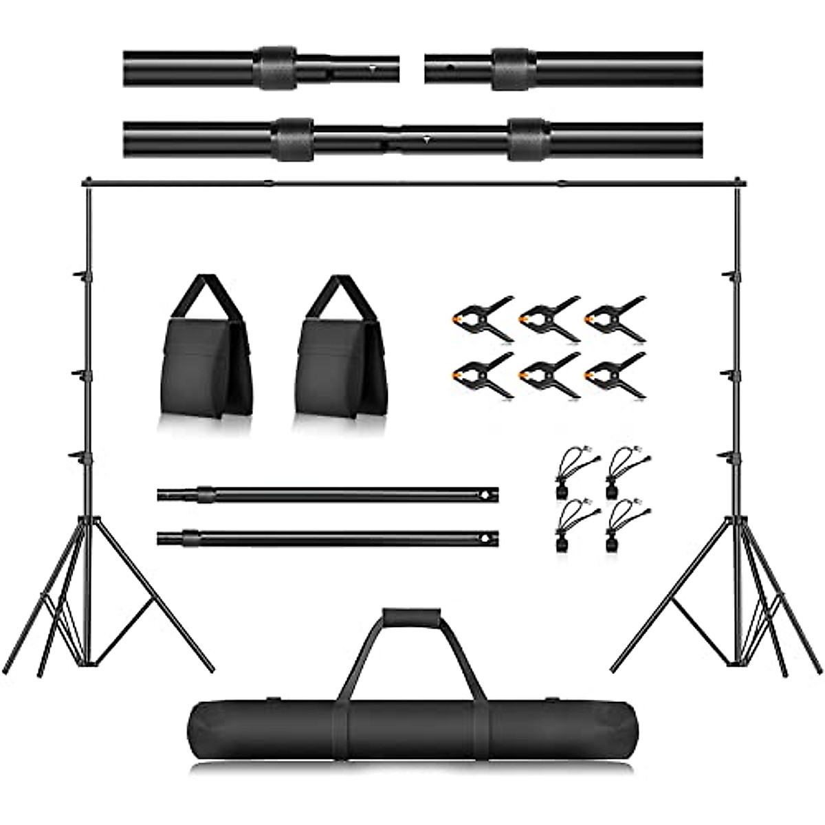 Emart 8.5x10ft Upgrated Backdrop Stand Kit, Photo Video Studio Background Support System with Adjustable Knob Crossbars, Carrying Bag for Photography, Portrait, Photoshoot, Parties, Wedding