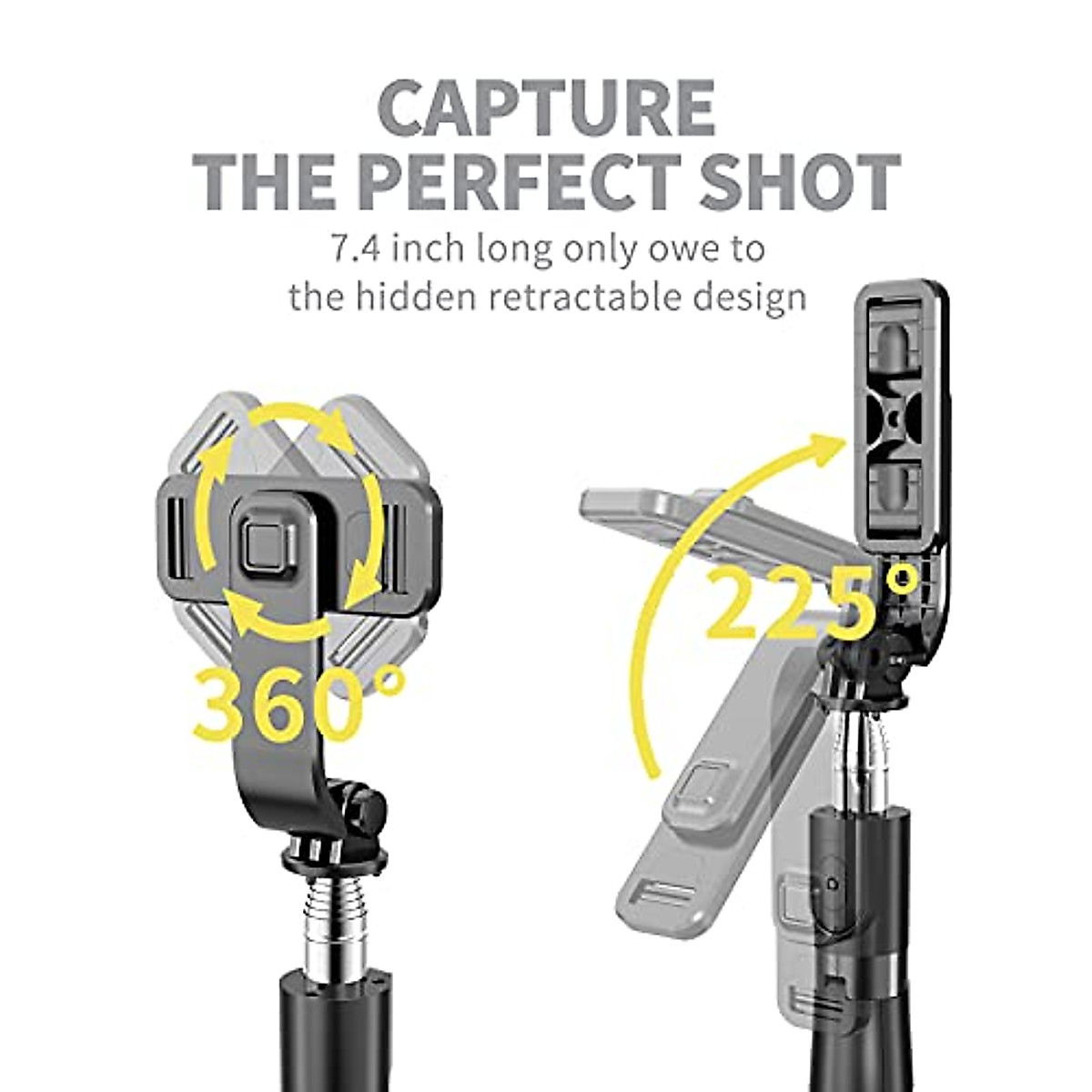 Portable Selfie Stick, Handheld Phone Tripod Stand with Detachable Wireless Remote, Selfie Stick Tripod for iPhone 14 13 12 11 pro Xs Max Xr X 8 7 Plus, Android Moto Samsung Google Smartphone, More