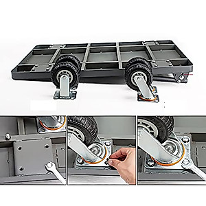 Generic Flatbed Hand Cart Platform Truck with Foldable Handle and 360 Degree Swivel Wheels Steel Push Hand Cart for Loading and Storage Hand Truck Heavy Duty Flatbed Cart (Size : 70 * 46)