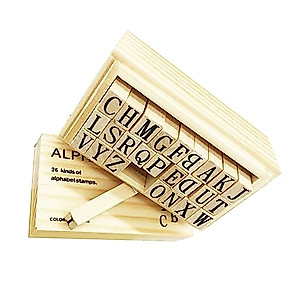 Letter Flash Cards 1 Set English Alphabet Stamp Monogram Alphabet Stamps DIY Scrapbook DIY Album Planner Hand Account Stamp Wooden Stamps Multipurpose Craft Stamp Kit 3D