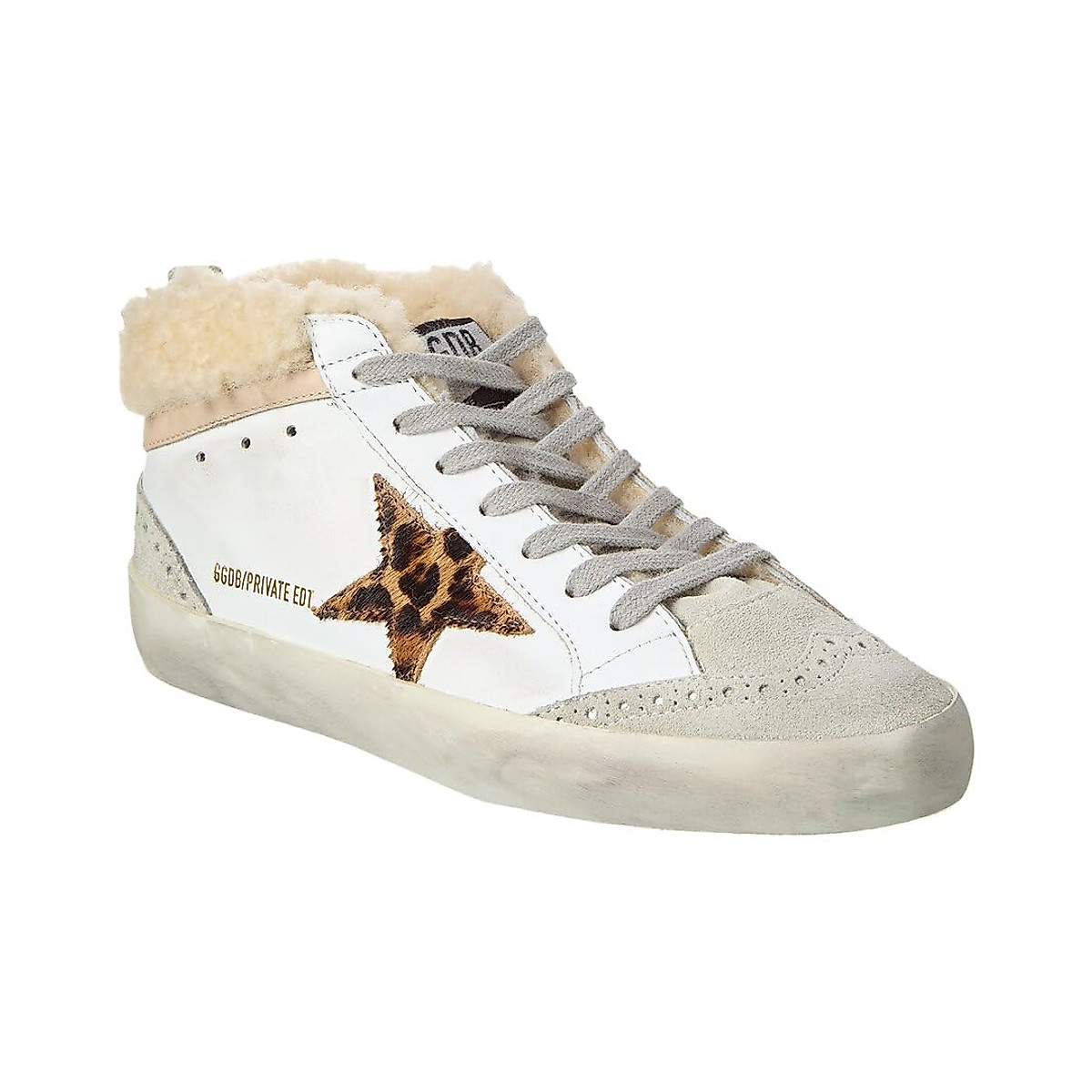 Golden Goose Midstar Leather & Shearling Sneaker, 38, White