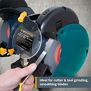 POWERTEC 15520 Bench and Pedestal Grinding Wheels, 6 Inch x 3/4 Inch, 1/2 Arbor,150 Grit, Aluminum Oxide Bench Grinder Wheel for Bench Grinder, 1 Pack