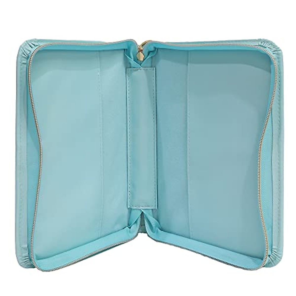 9.6x6.6 Inch Personalized Bible Cover, Custom Bible Cover – Personalized Leatherette Bible Cover and Carrying Case with Handle, Womens Bible Case - Teal (Design 5)