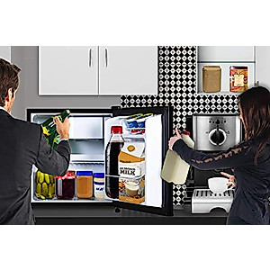 Impecca 1.7 Cu. Ft. Compact Refrigerator with Freezer and Reversible Single Door (Black)