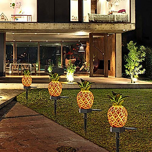 MOHALIKO Solar Lights Outdoor Garden, Simulation Pineapple Cactus Outdoor Garden Lawn LED Solar Lamp Landscape Light for Lawn, Walkway, Patio, Yard 3-Head Cactus
