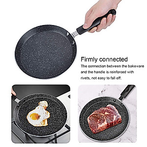 Beufee Frying Pans, Non Stick Mini Induction Pan for Crepes and Pancakes Crepe Pan Fry Pan Egg Pan Omelet Pans for Home Restaurant Kitchen(M)