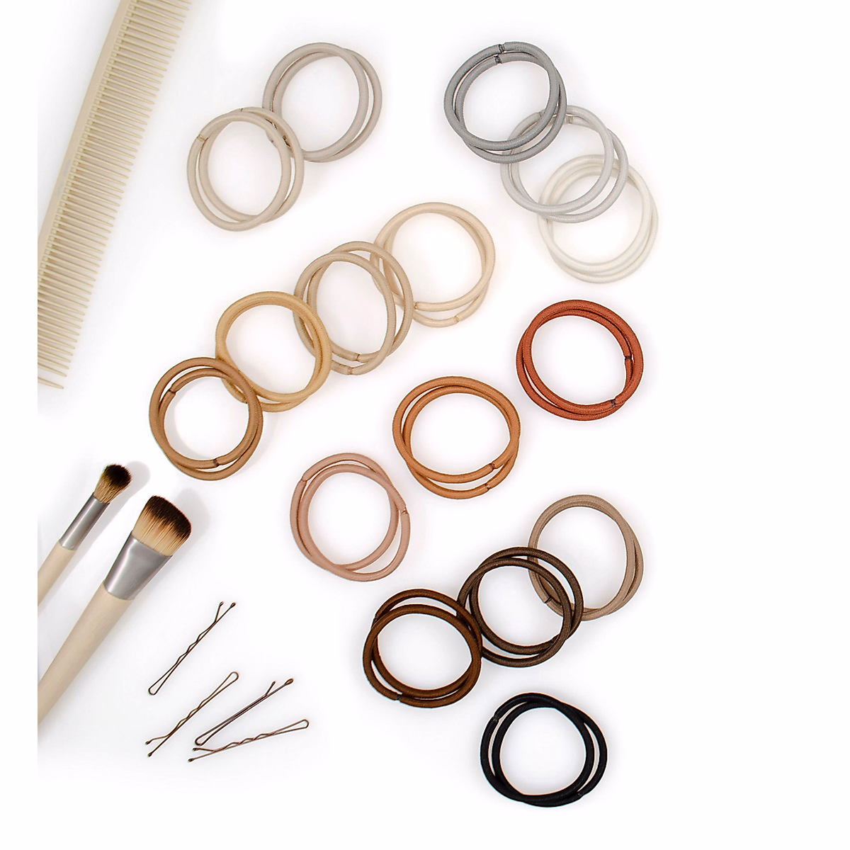 Cyndibands Elastic Hair Ties - Ash Blonde - 24 Count, 4mm x 1.75 Inch Diameter Ponytail Holders