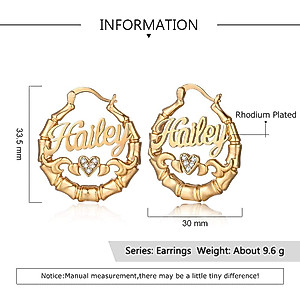 Gifts for Her Personalized Name Hoop Earrings Custom Unique Name Eardrops for Women Birthday Jewelry