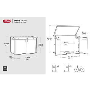 KETER - Cortina Mega Grey 2020 liters