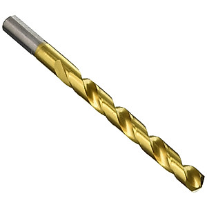 BOSCH TI2152 1-Piece 25/64 In. x 5-1/8 In. Titanium Nitride Coated Metal Drill Bit with 3/8 In. Reduced Shank for Applications in Heavy-Gauge Carbon Steels, Light Gauge Metal, Hardwood