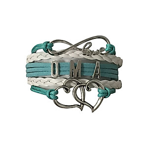 Oma Gift, Oma Teal Infinity Charm Bracelet for Women, Oma Jewelry, Gift for Grandma, Grandma Jewelry, Gender Reveal