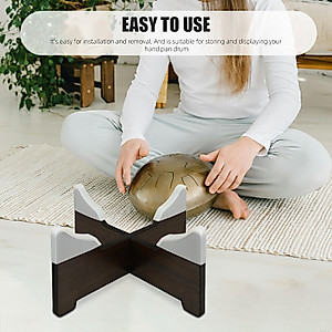 SUPVOX Wood Tongue Drum Stand Tongue Drum Bracket Percussion Instrument Holder Hand Pan Drum Display Holder for Professional Tongue Drum