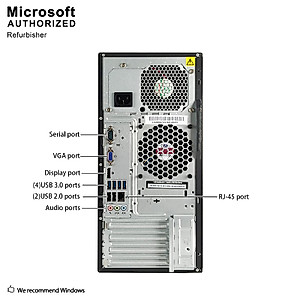 Lenovo ThinkCentre Business Computer, Intel Core i5, 16G DDR3, 512G SSD, 2T, VGA, DP, WiFi, BT 4.0, DVD, Win 10 64 Bit-Multi-Language(CI5)(Renewed)