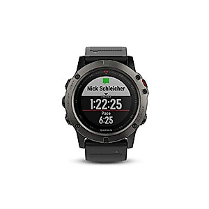 Garmin fēnix 5X, Premium and Rugged Multisport GPS Smartwatch, features Topo U.S. Mapping, Slate Gray, (Renewed)