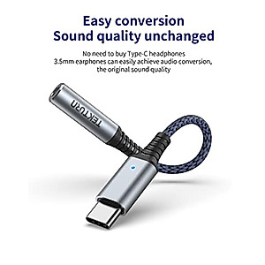 USB-C to 3.5 mm Headphone Jack Adapter, USB-C to Aux Audio Dongle Cable, Compatible with iPad Pro, iPad Air, Android Phones and Tablets by TEKTURN