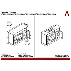 Ameriwood Home Chicago Electric Fireplace TV Console for TVs up to a 50", Natural