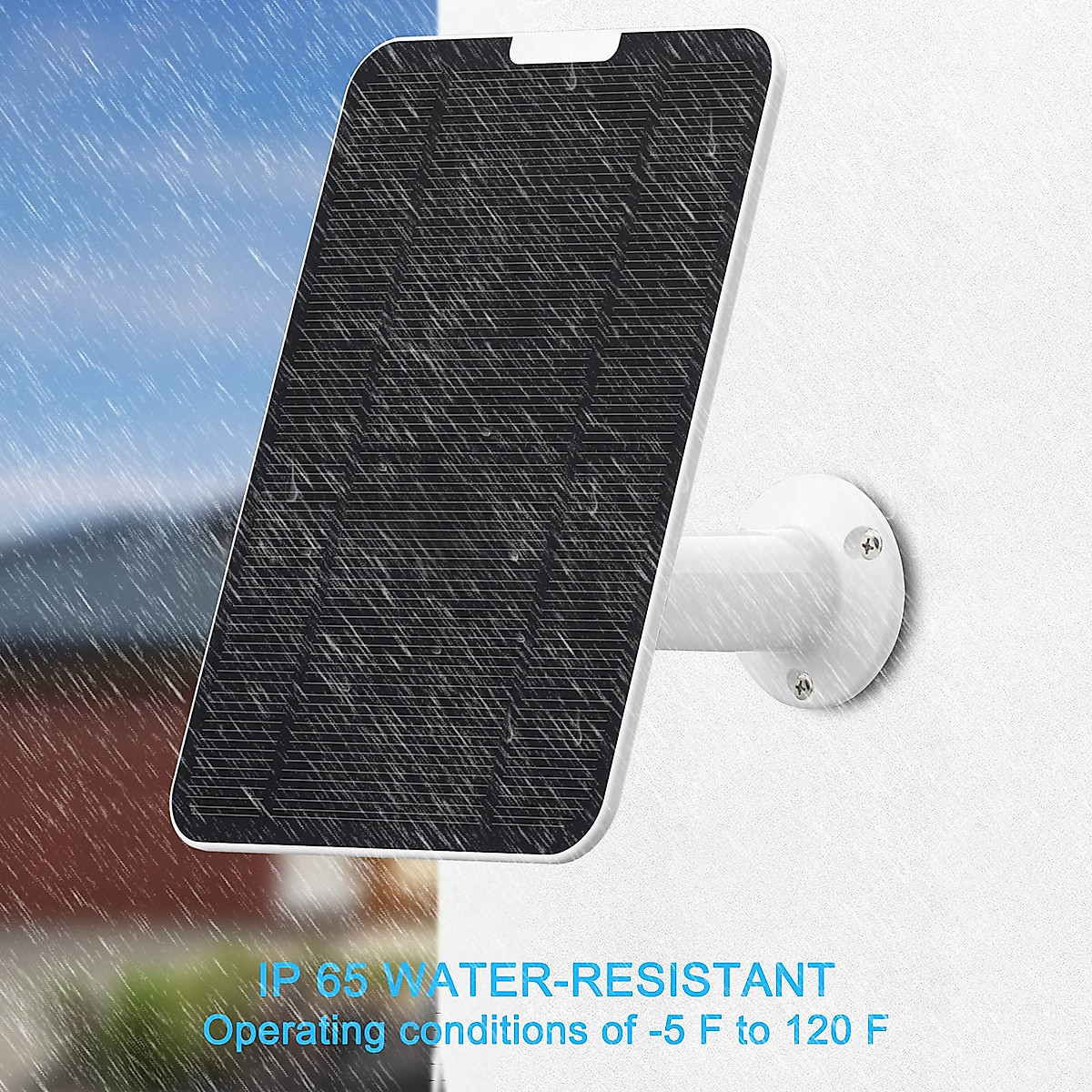 4W 6V Solar Panel Compatible with Arlo Pro 3/Pro 4/Arlo Ultra/Ultra 2/Arlo Go 2 only, Includes Secure Wall Mount, IP65 Weatherproof,13.1ft Power Cable