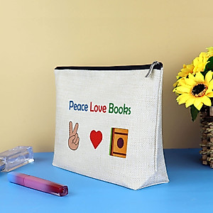 Book Lover Gifts Makeup Bag Reading Book Club Cosmetic Bag Bookworm Gift Librarian Gift Bibliophile Gifts for Women Bookish Gift Christmas Birthday Gift for Reader Writers Reading Lover Travel Bag