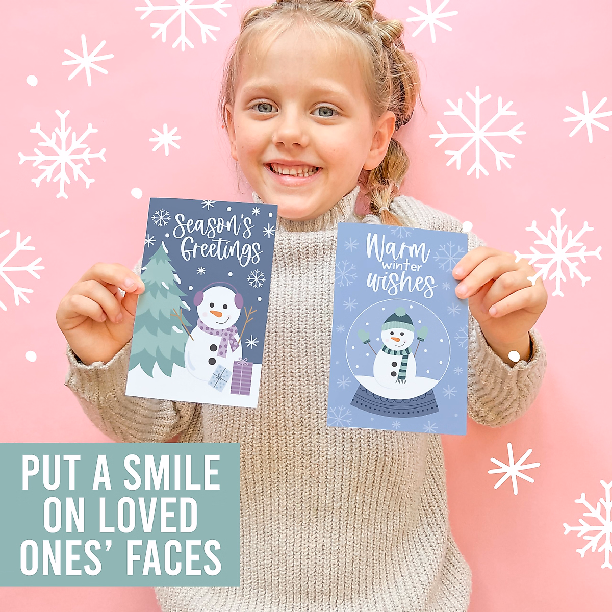 Hadley Designs 24 Christmas Cards with Envelopes - Blank Holiday Cards with Envelopes for Family, Friends & Business, Made in the USA (Snowman)
