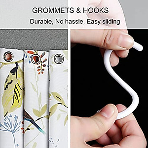 VOGOL Farmhouse Shower Curtains for Bathroom, One Panel Blue Birds Waterproof Modern Shower Curtain with Hooks, 72 x 84 Inch